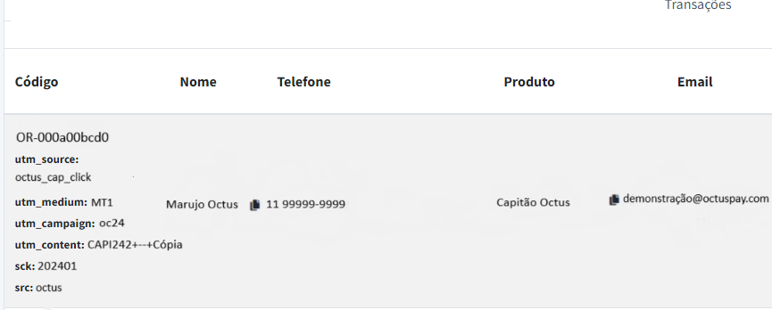 Como consigo acompanhar as vendas por UTM, SRC e SCK dentro do dashboard – Octuspay