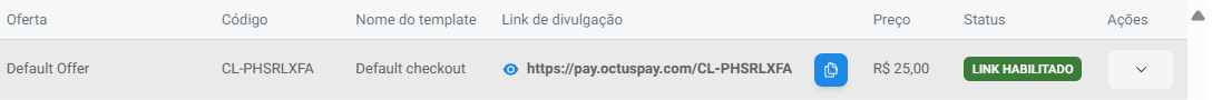 Como acessar o link de Checkout – Octuspay